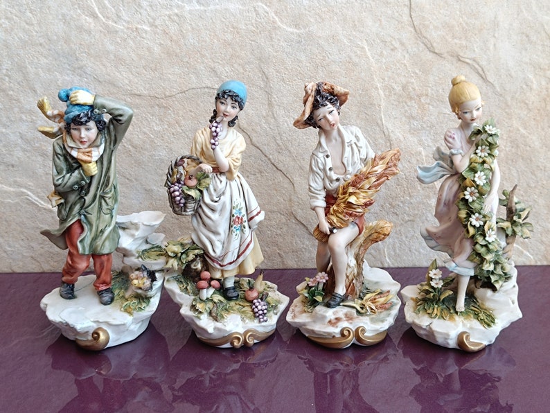 Capodimonte Seasons Porcelain Figurines, Capodimonte Scapinello ...