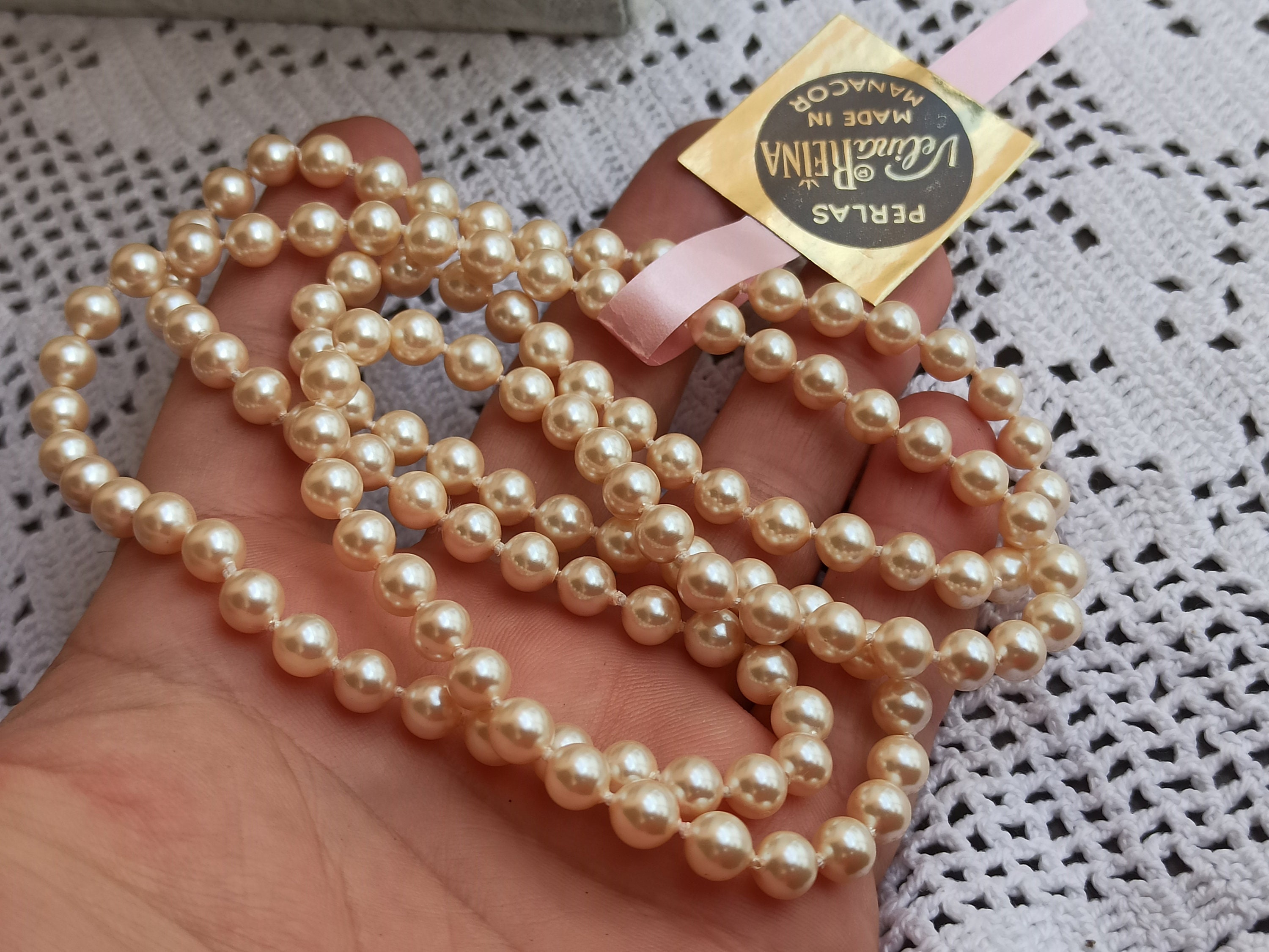 Pearl Velina Reina Necklace, Velina Reina Pearl, White Pearl Necklace ...
