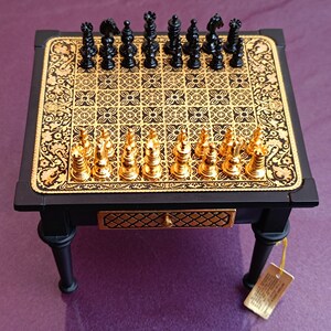 24k Gold Filled Antonio Garcia Escobar CHESS, Damascene Decorative ...