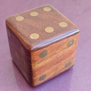 1980 Wood and Brass Vintage Dice, Vintage Complete Dice, Retro Dice ...