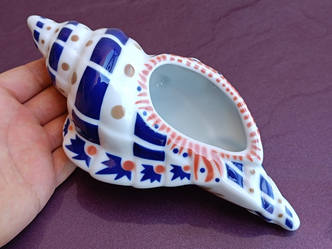 1950 Sargadelos Shell Porcelain Vase, Vintage Sargadelos Modernist Vase ...