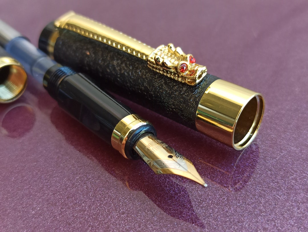 Dragon Fountain Pen, Genius Iridium Gold Plated Fountain Pen, Vintage ...