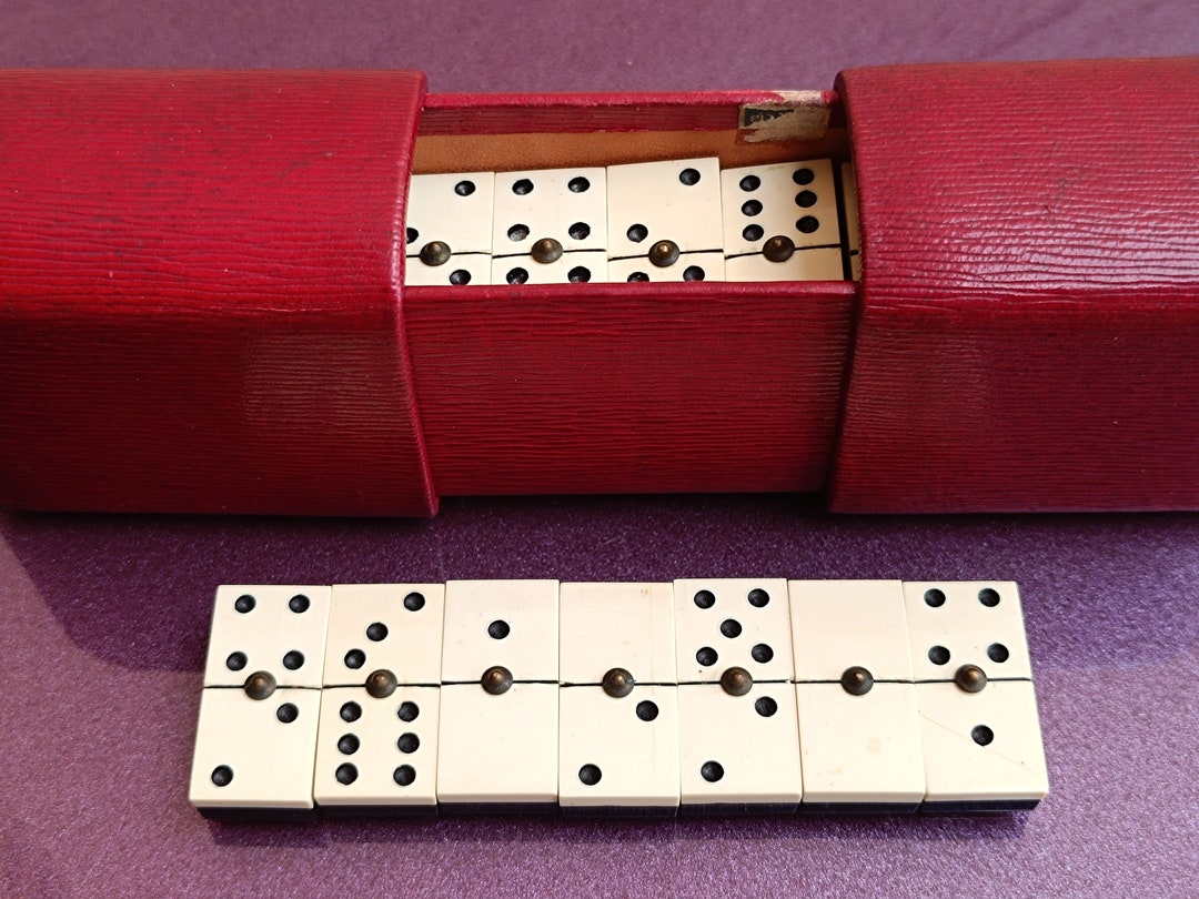 1950 Dominoes Board Game, English Domino, Vintage Game, Dominoes Game ...