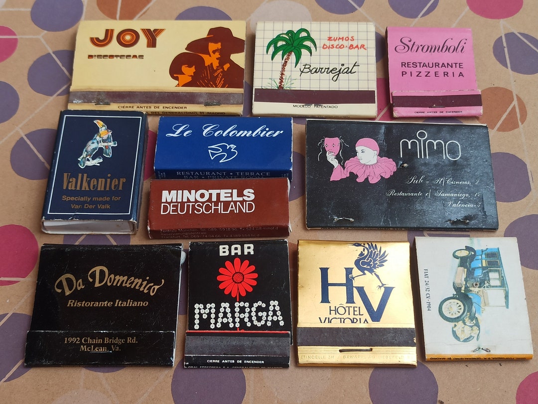 Set of 11 MATCHBOX 1980, Antique Matches, Various Design, Made in Spain ...