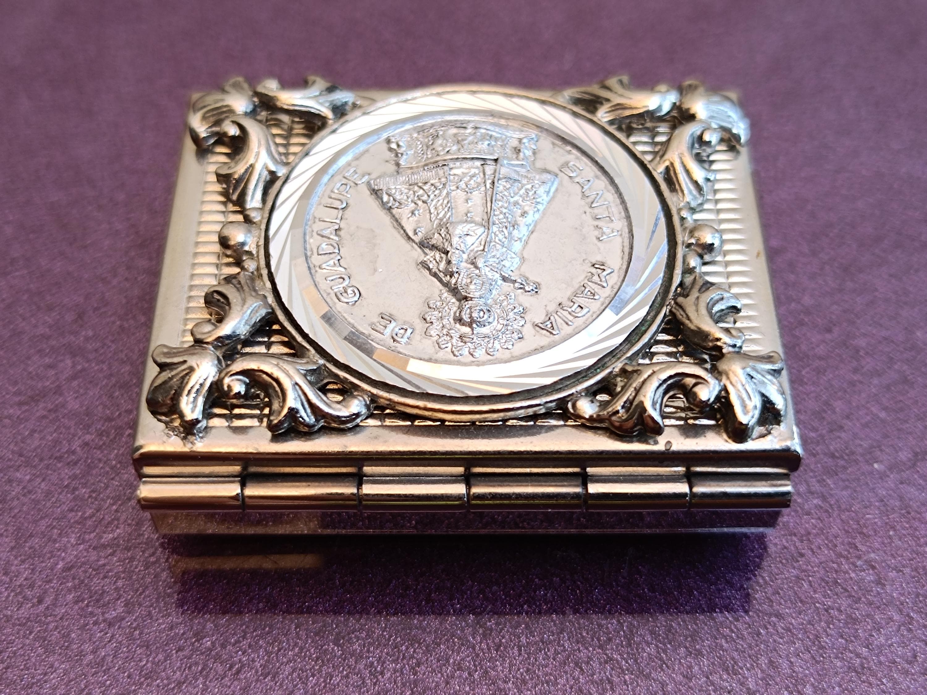 1980s Santa Maria De Guadalupe Pill Box, Virgin Guadalupe Pill Box ...