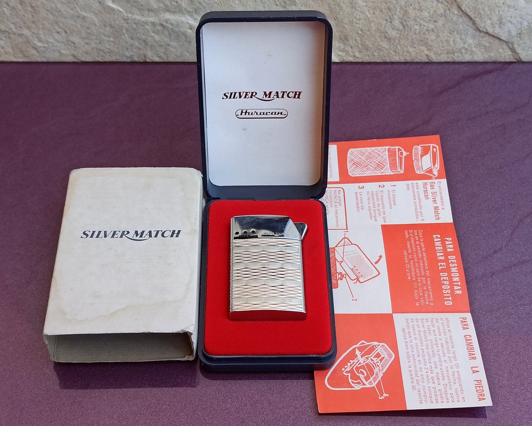 Vintage SILVER MATCH Lighter, Antique 1970 Pocket Lighter, Collectable ...
