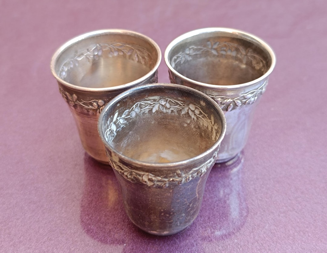 1930s Silver Shots Glass, Antique Silver Shots, Vodka Shot Sterling ...