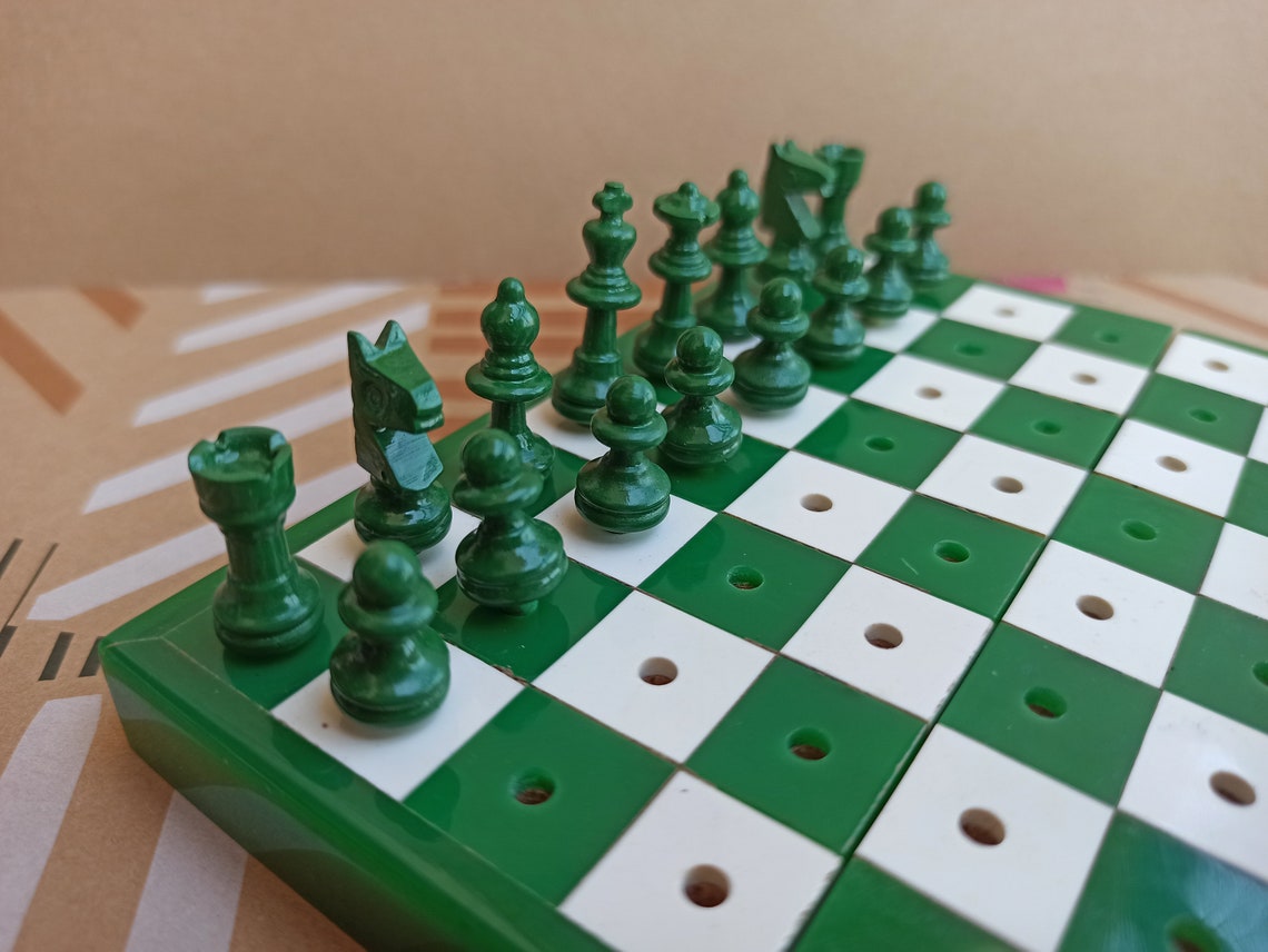 RARE 1950 Hand Carved Chess Antique Chess in Original Box - Etsy