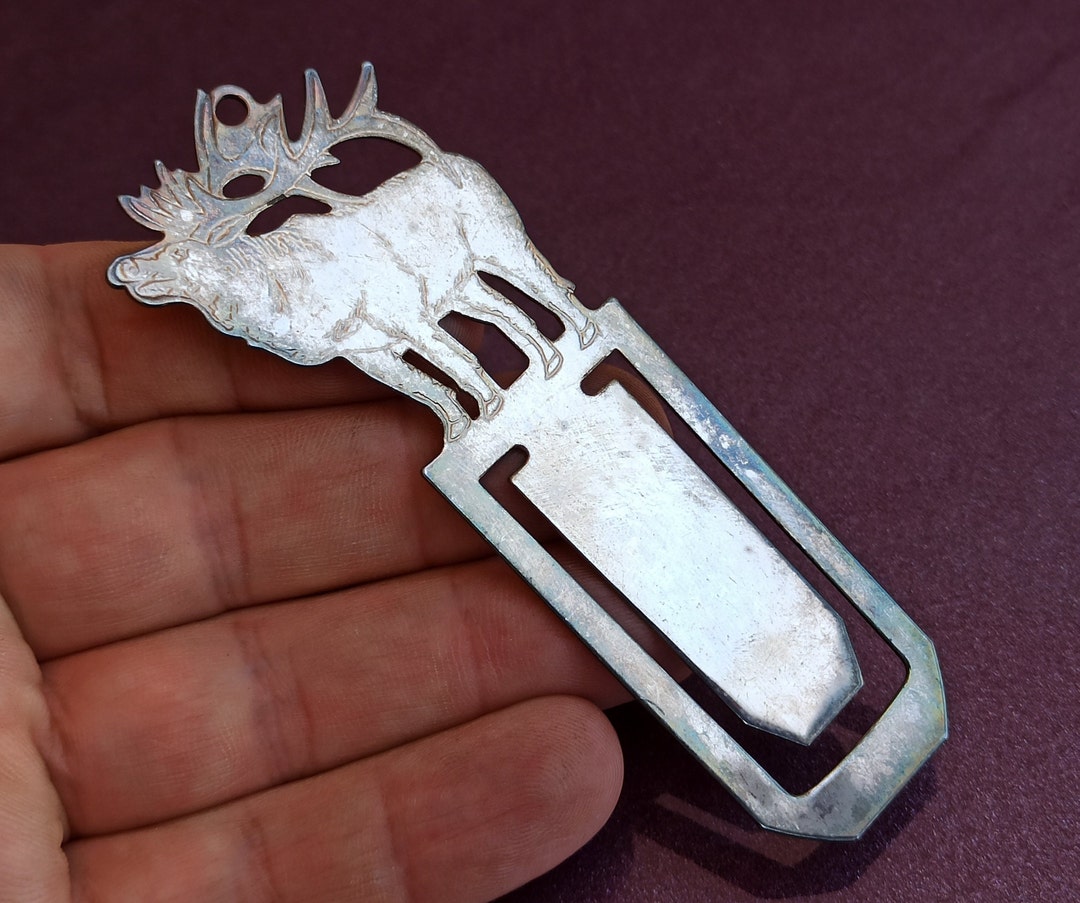 Deer Bookmark Silver Plated English Hallmarks, Hunting Bookmark, Book ...