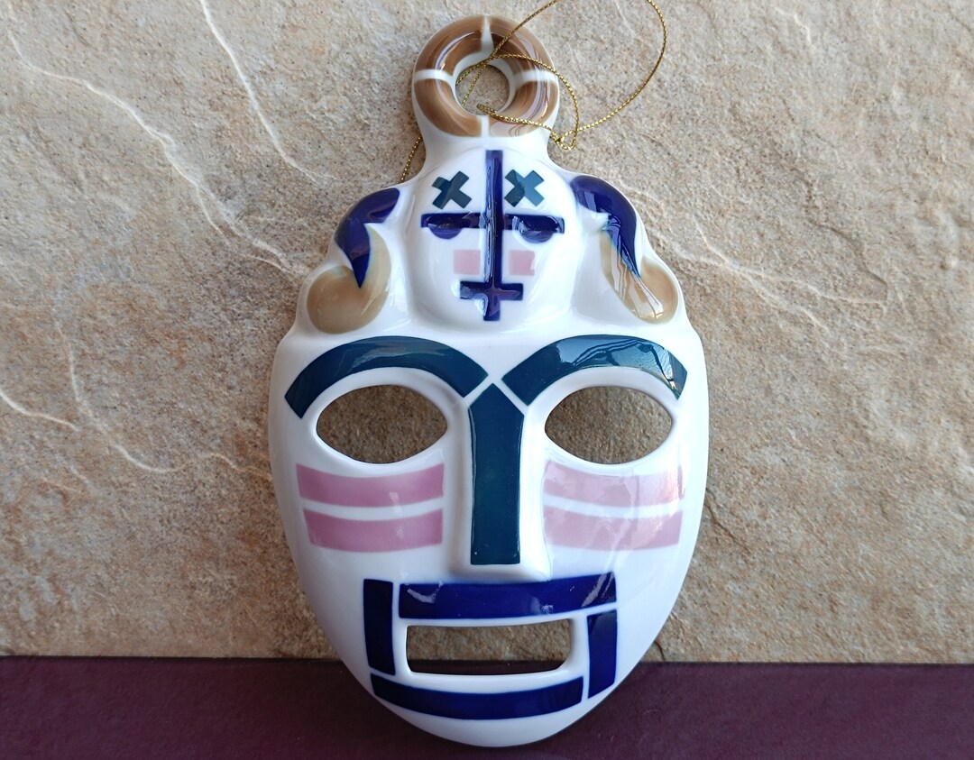 1950s Sargadelos Mask, Wall Decor, Ornament Porcelain Figure, Vintage ...