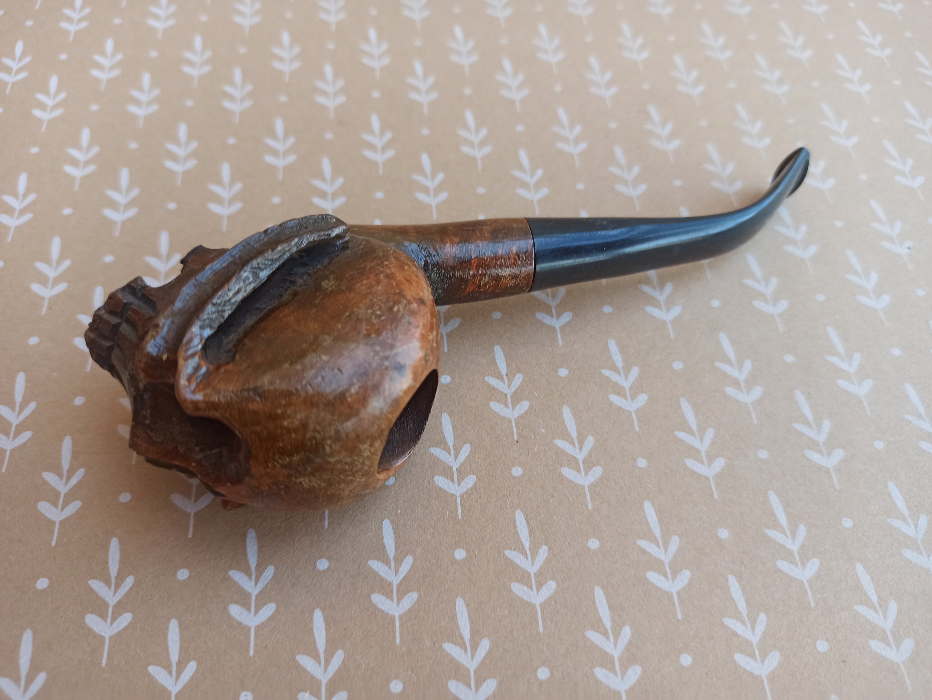 Hand Carved Smoking Pipe Scull Smoking Pipe Briar - Etsy