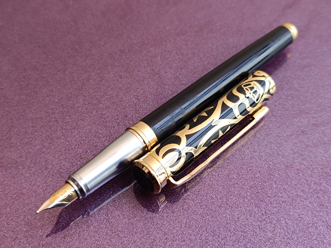 22KGB Gold Filled Fountain Pen, Ink Pen, Gold Filled Pen, Retro ...