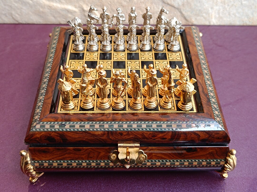 24k Gold Filled CHESS, Damascene Decorative Chess Toledo Spain, Gold ...