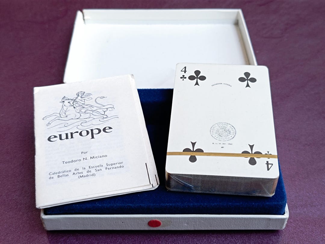 1962 Europe Plastic Coated Bridge Playing Cards, Europe Playing Cards ...