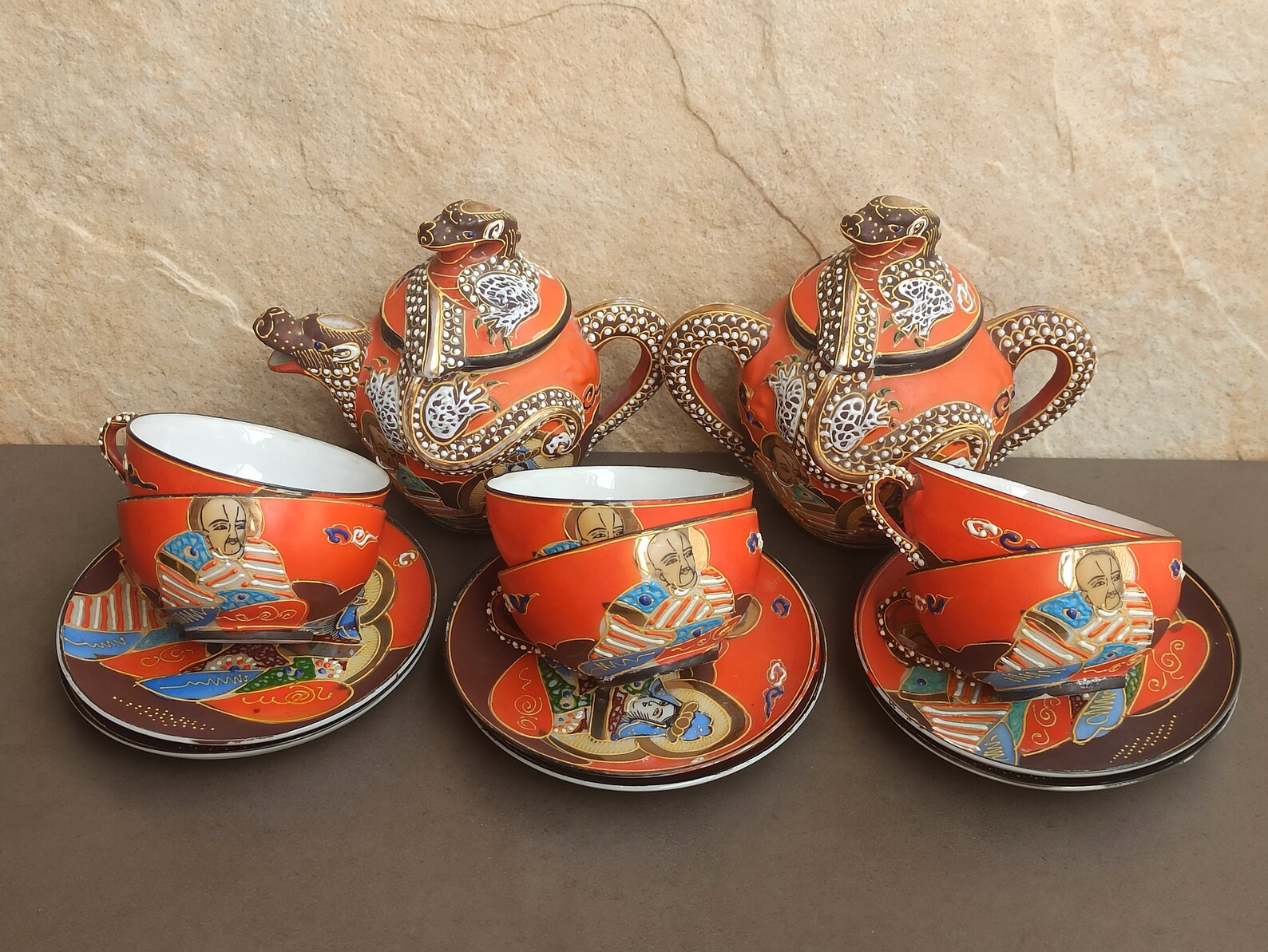 Japanese Teaset With Dragons Antique Japanese Porcelain - Etsy
