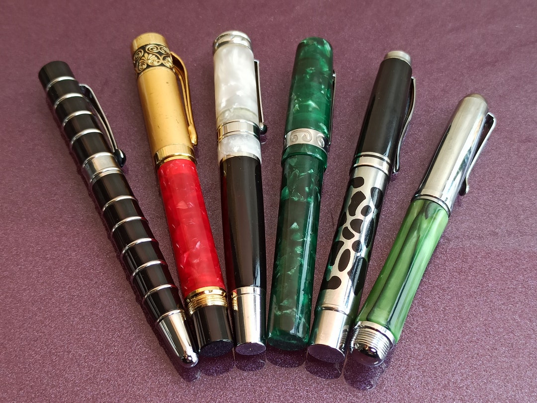 SET of 6 Iridium Point Fountain Pens, Gold Filled Fountain Pen, Vintage ...