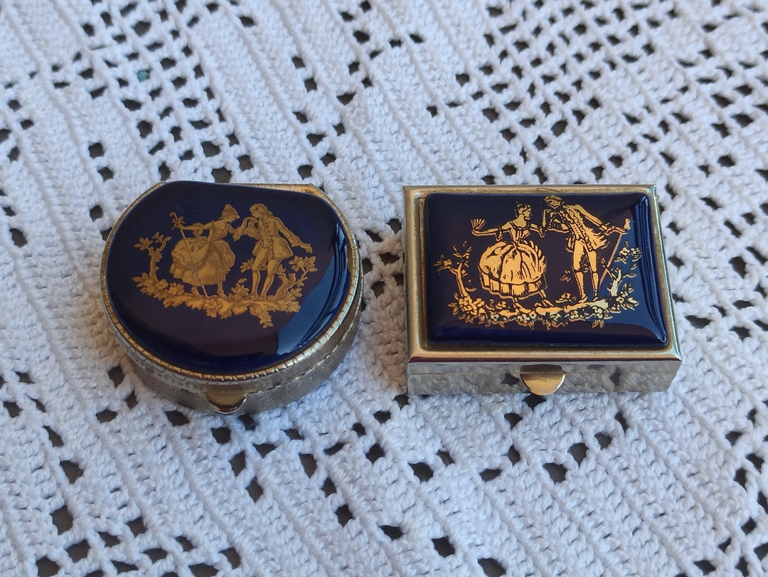 LIMOGES Pill Box Set of 2, Vintage Pill Box, Mini Box, France Retro Box ...
