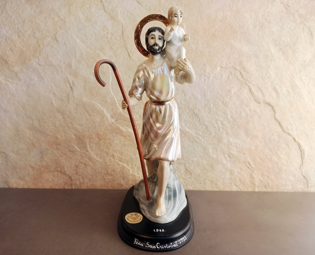 RARE 1968 Saint Christopher Porcelain Figurine, Handwork SR Catholic ...