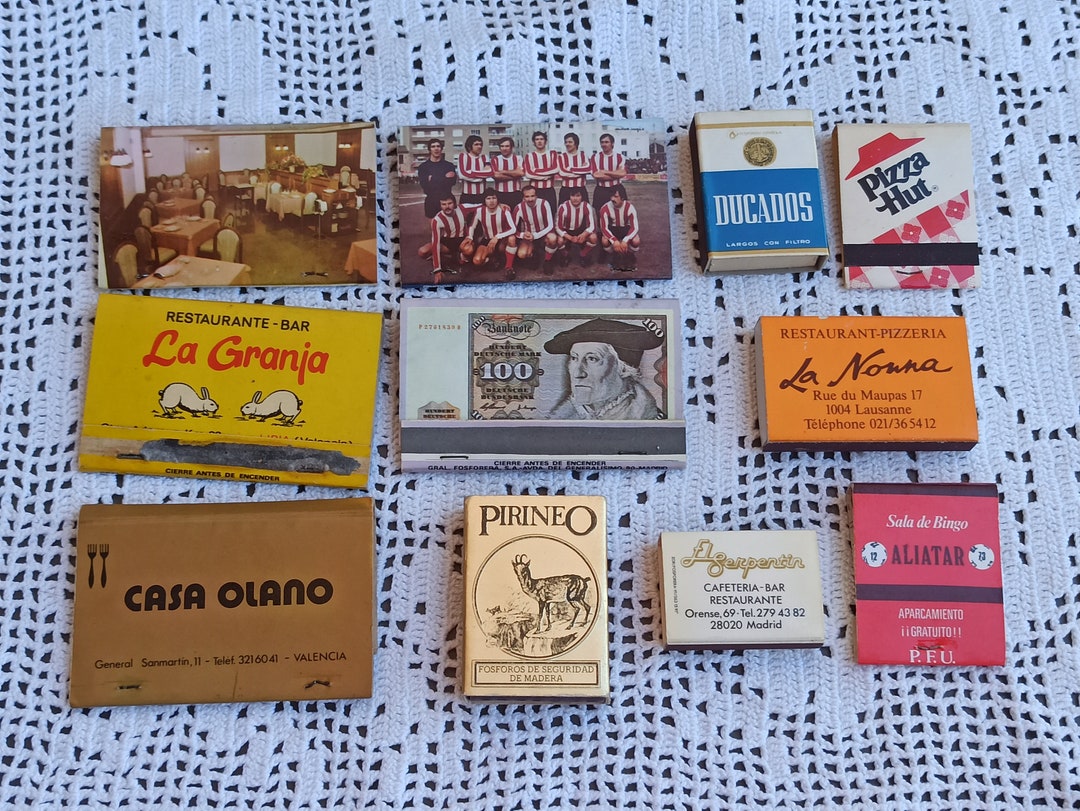 Set of 11 MATCHBOX 1980, Antique Matches, Various Design, Made in Spain ...