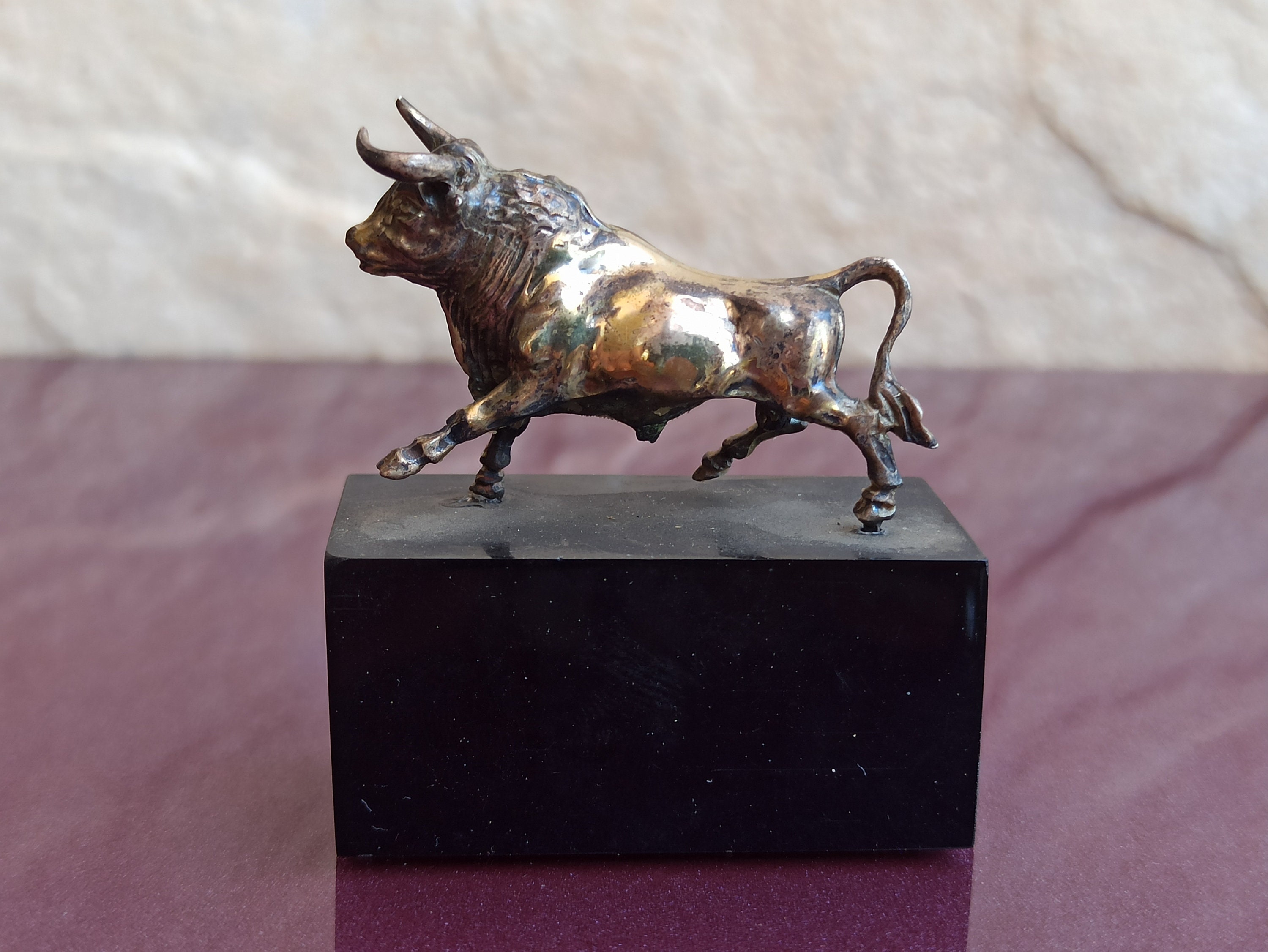 Vintage Silver Bull Statue Genuine Silver Bull Figurine - Etsy