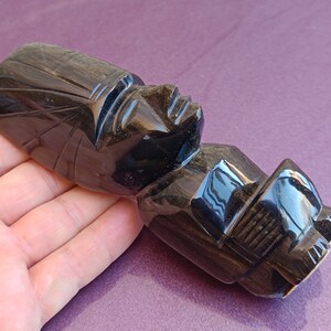 1970 Aztec God of Health and Medicine, Black Obsidian Figure ...