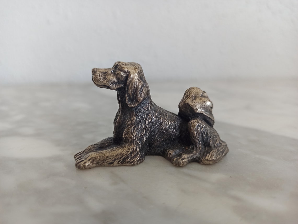 Miniature Dog Statue 925 Silver Plated Dog Miniature Vintage | Etsy