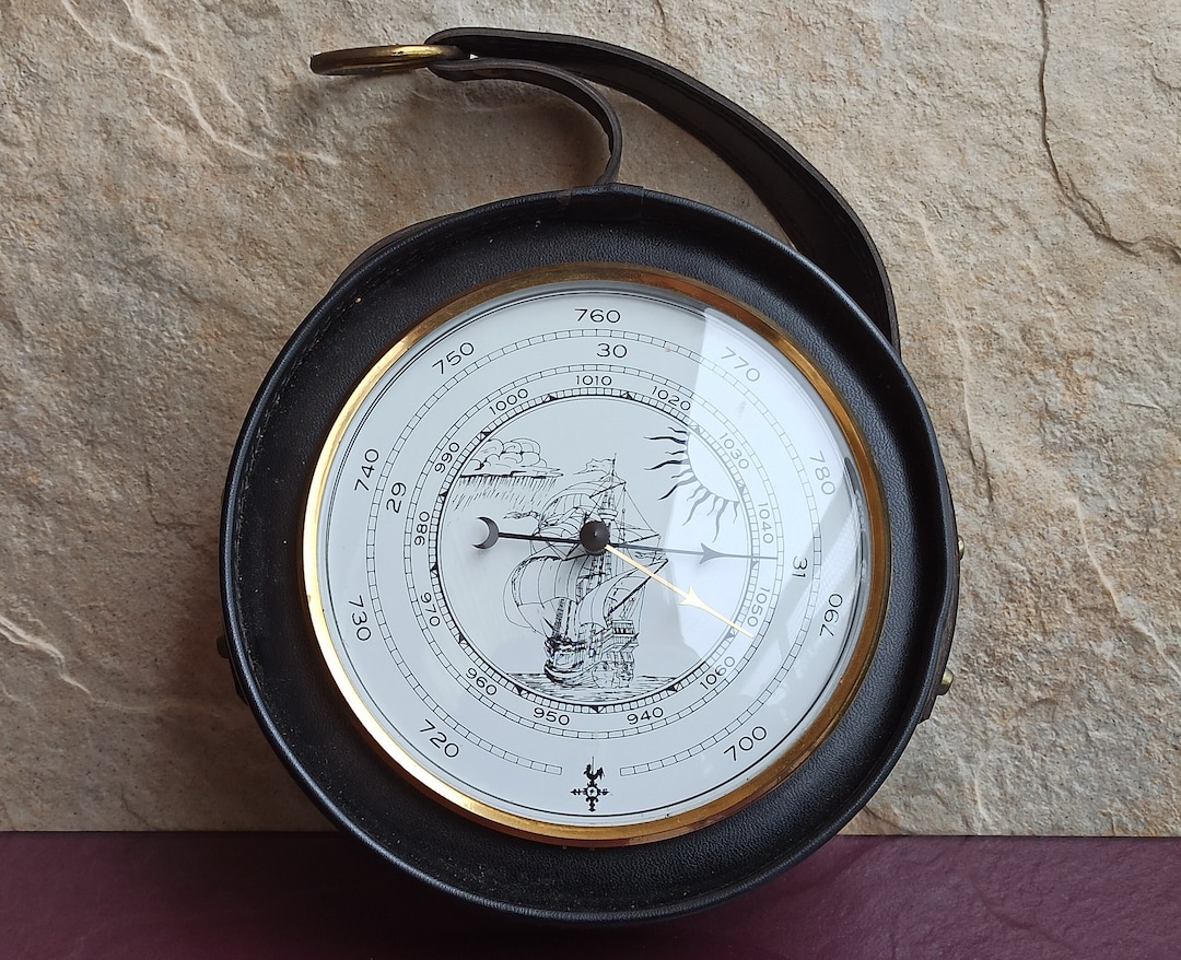 1960 BAROMETER, Sea Barometer, Barometer With Ship, Vintage Barometer ...