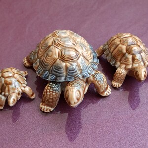 Set of 3 Wade Turtles, Turtle Sculpture, Wade Figurines, Porcelain ...