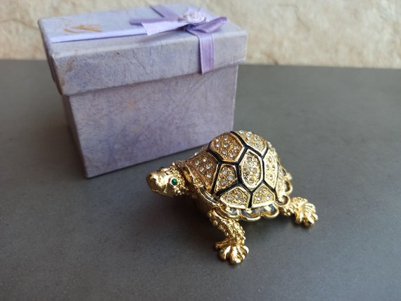 Bronze Turtle Box, Vintage Box, Jewellery Box, Retro … - Gem