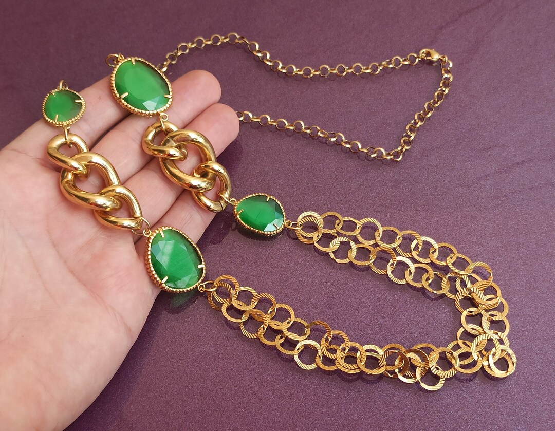 Boruschka Gold Plated Necklace, Vintage Choker, Antique Gold Plated ...
