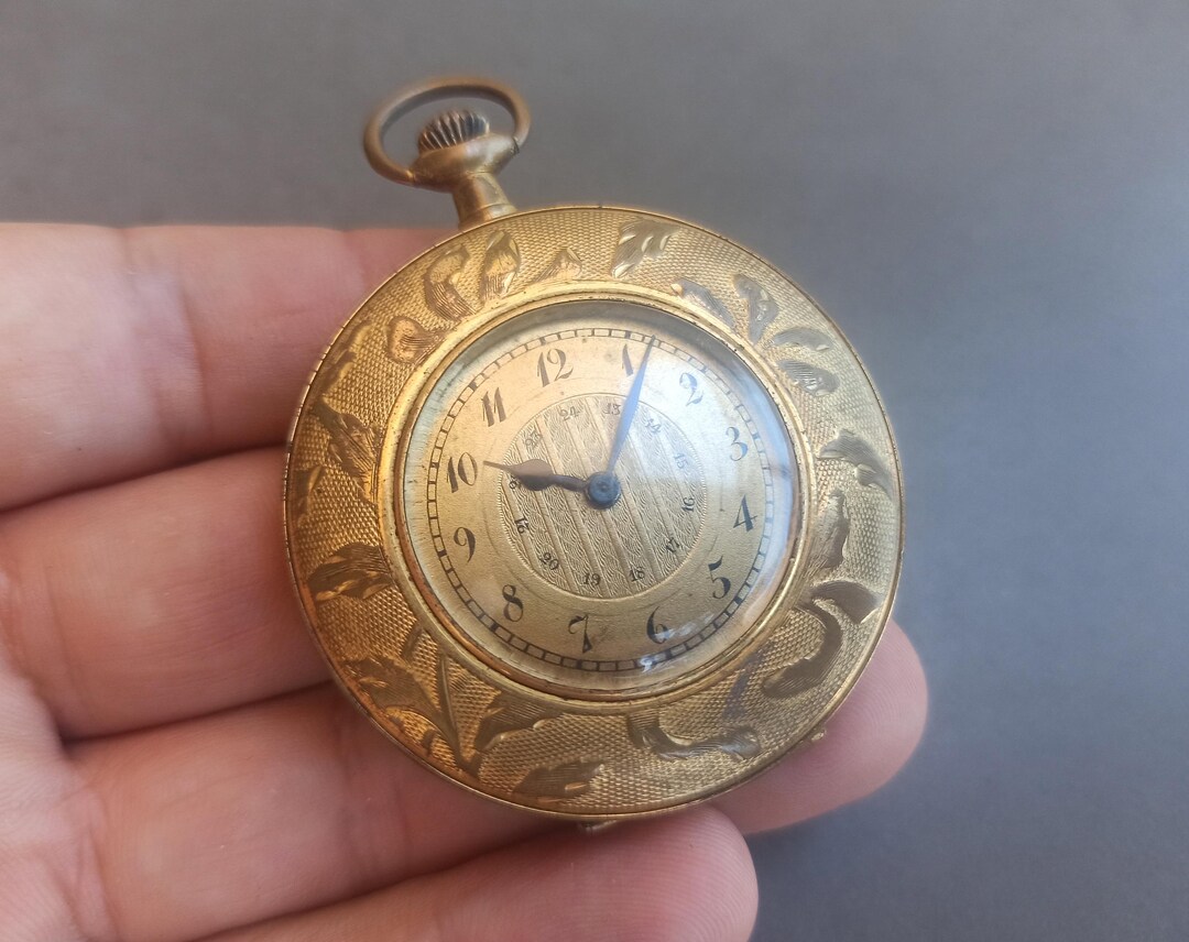 Brass VRF Mechanical Cronometro Marcue Depose, Bronze Pocket Watch ...