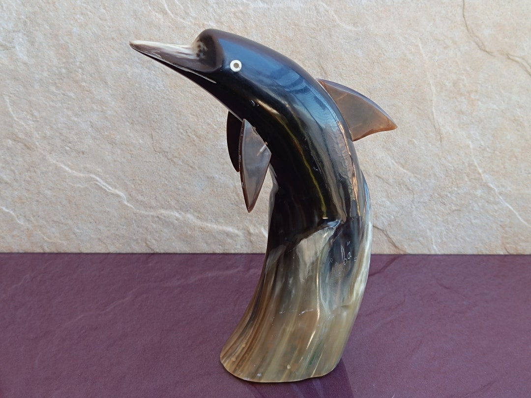 Dolphin Figure, Fish Statuette, Vintage Dolphin Figure, Antique Hand ...