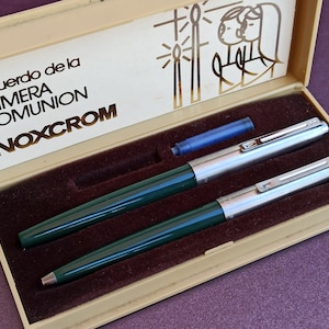 INOXCROM 77 SET Fountain Pen and Ballpoint Pen, Fountain Pen, Vintage ...