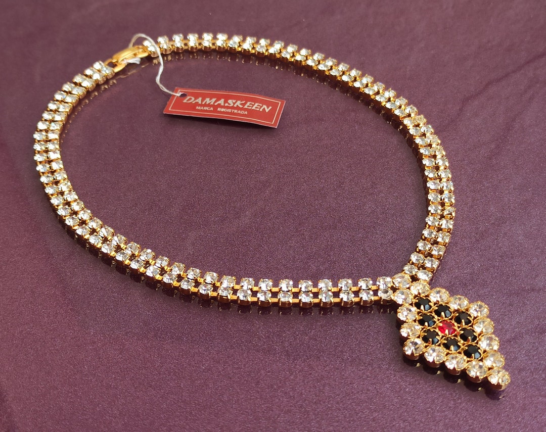 DAMASKEEN Gold Plated Necklace, Vintage Choker, Spanish Vintage ...