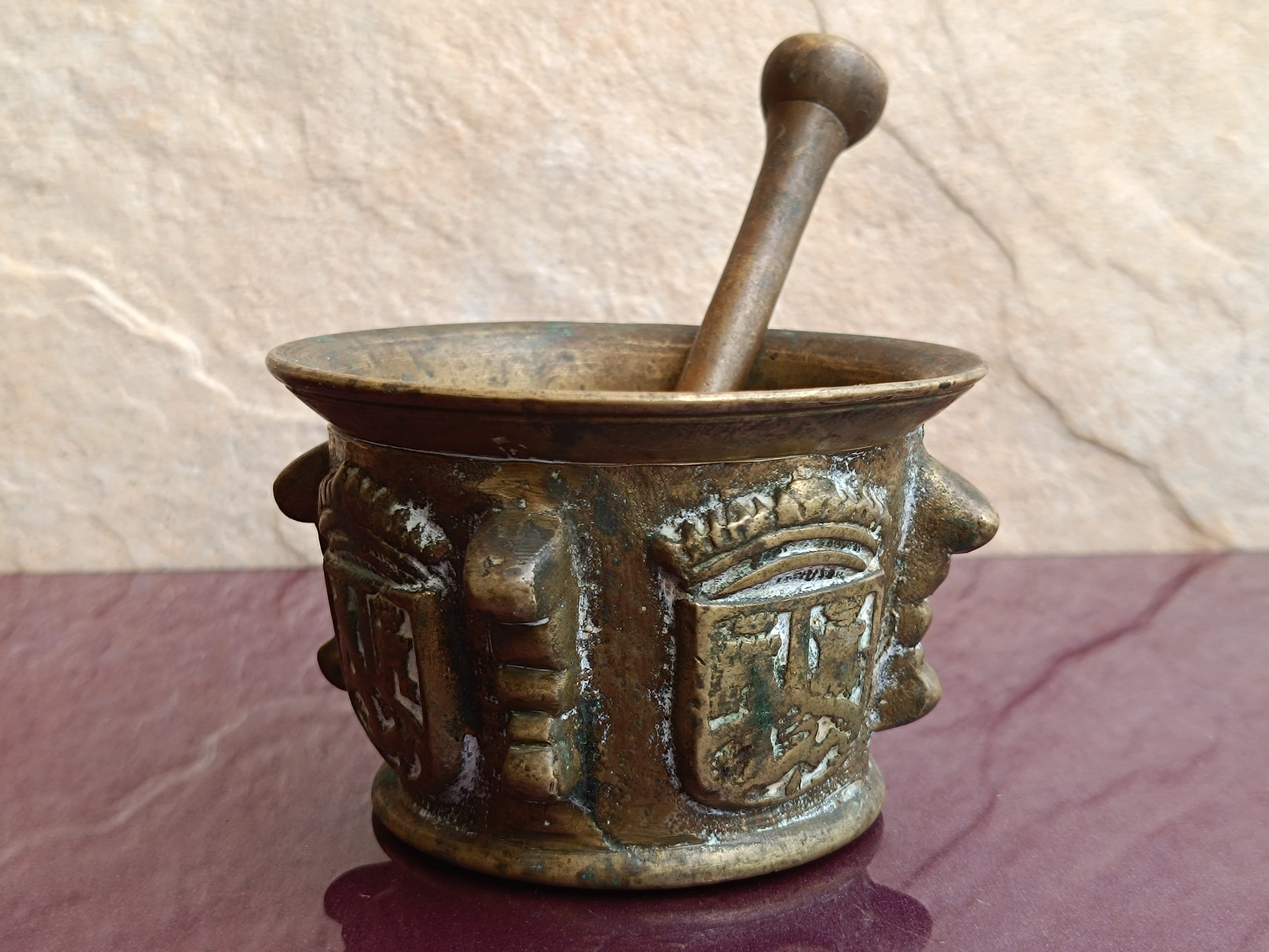 XVII Spanish Large Mortar and Pestle, Antique Bronze Mortar, Vintage ...