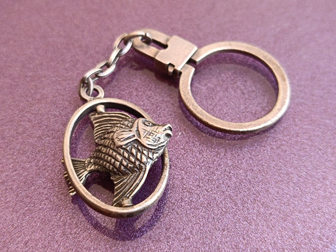 1930s Silver 915 Fish Key Chain, Fish Silver Keychain, Fish Keychain ...