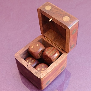 1980 Wood and Brass Vintage Dice, Vintage Complete Dice, Retro Dice ...