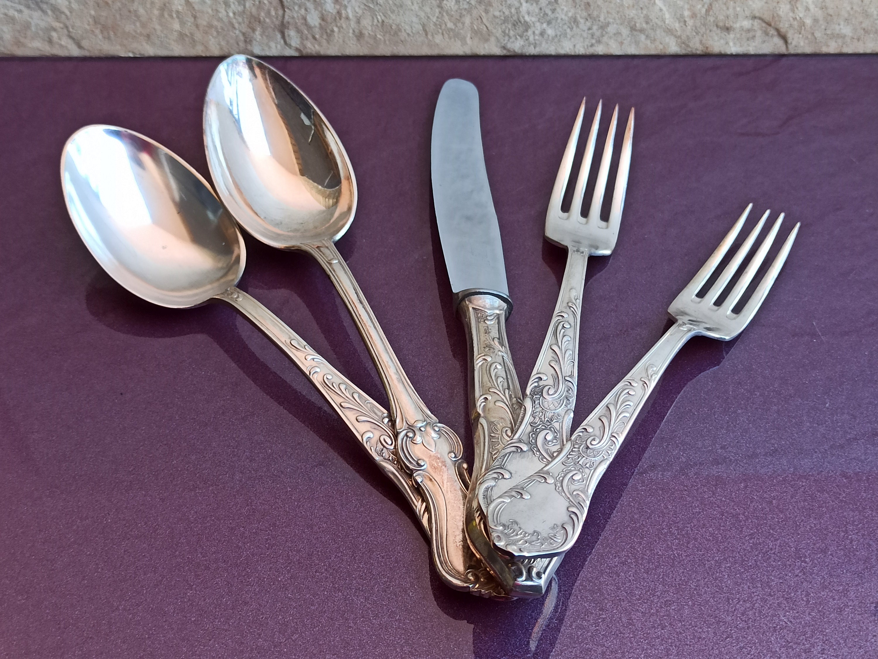Solingen Silver Plated Cutlery Set, Romantic Dinner Cutlery, Vintage ...