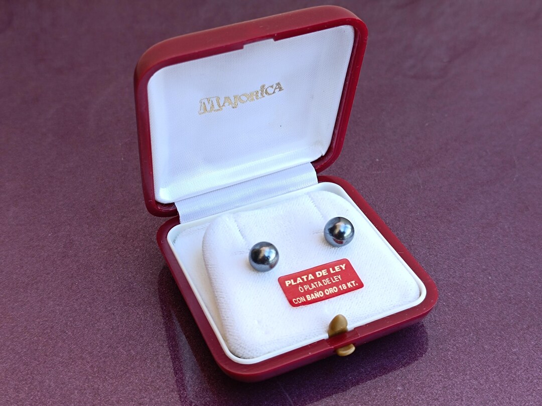 925 Silver 8mm Majorica Pearl Ring and Earrings, Mallorca Pearl ...
