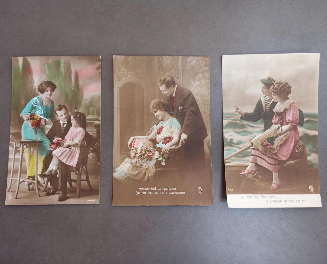 Set of 3 Post Cards 1920, Pack Postcards, Vintage Postcards Spain ...