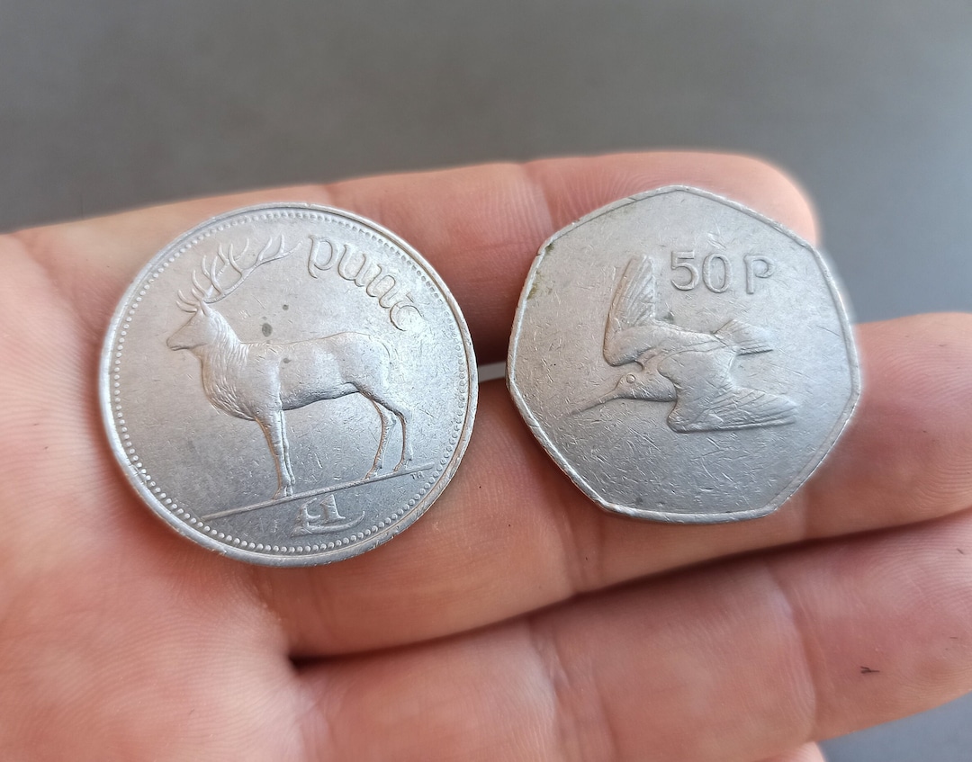 Set of 2 Coins, 1978 and 1994, Ireland, EIRE, Irish, One Punt Coin ...