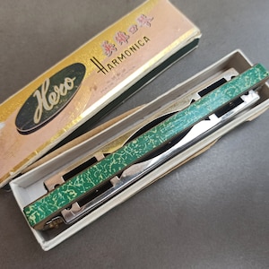 Harmonica HERO, Vintage Harmonica in Original Box, Blessing Harmonica, Made in China, Antique ...
