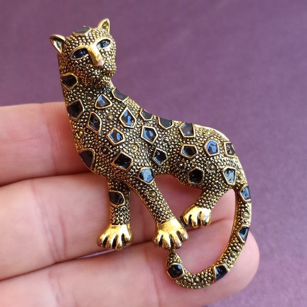 Leopard Enamel Brooch - Etsy