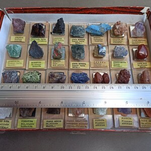 Vintage Mineral Set 28, Rough Crystals, Antique Gemstone Set, Raw ...