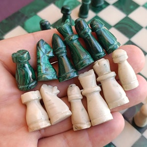 Malachite and Marble Chess Set, Chess Set With Board, Chess Game ...