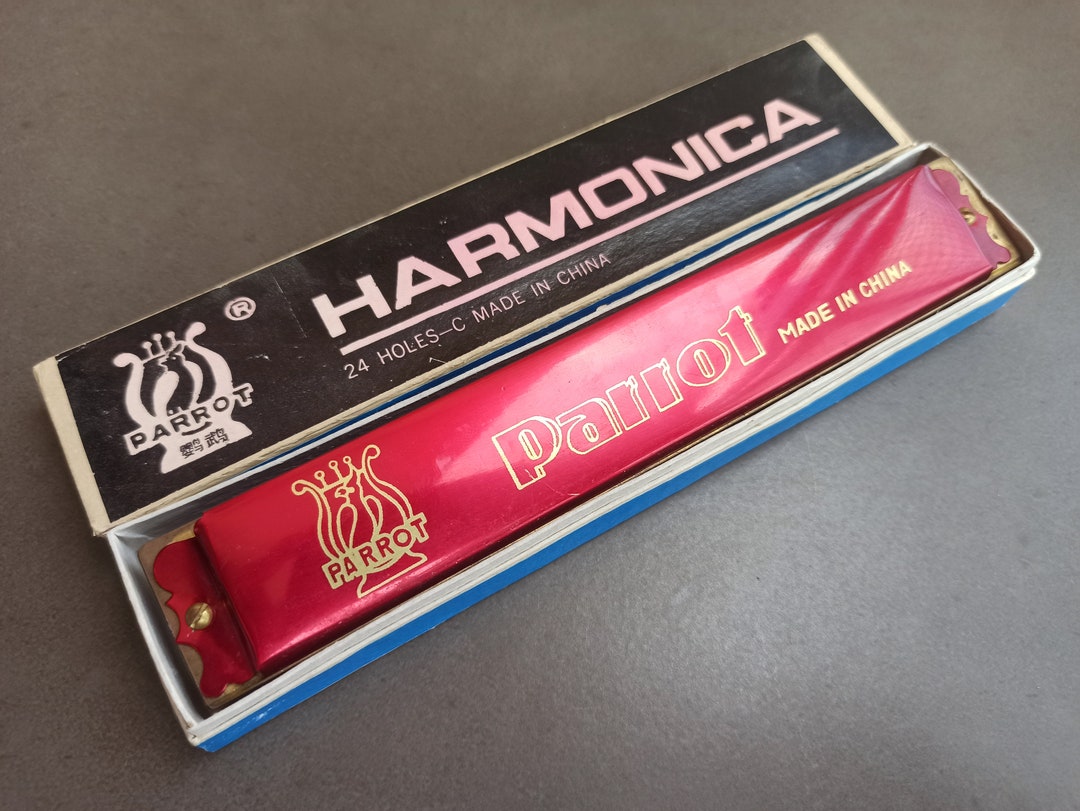 Harmonica Parrot, Vintage Harmonica in Original Box, Blessing Harmonica ...