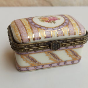 Fine Porcelain Flowers Box, Vintage Box, Jewelery Box, Spain Retro Box ...