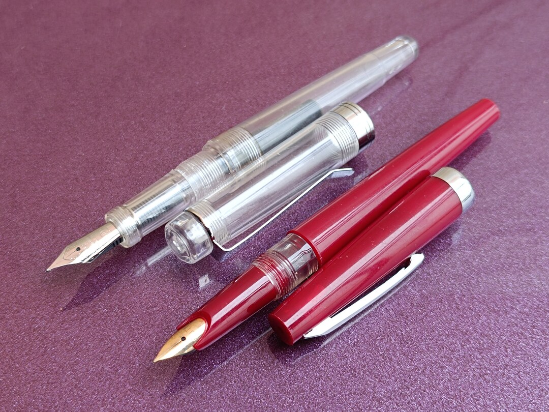 Set of 2 Fountain Pens, Ink Pen, Plastic Fountain Pen, Retro Fountain ...