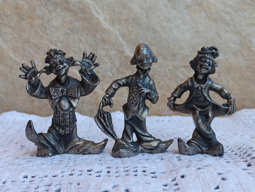 Set of 3 Funky Clowns, Funky Playful, Funny Clown Boy, Metal Clowns ...