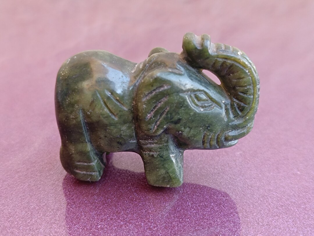 Jade Figurine, Vintage Genuine Jade Elephant, Jade Statue, Jadeite ...